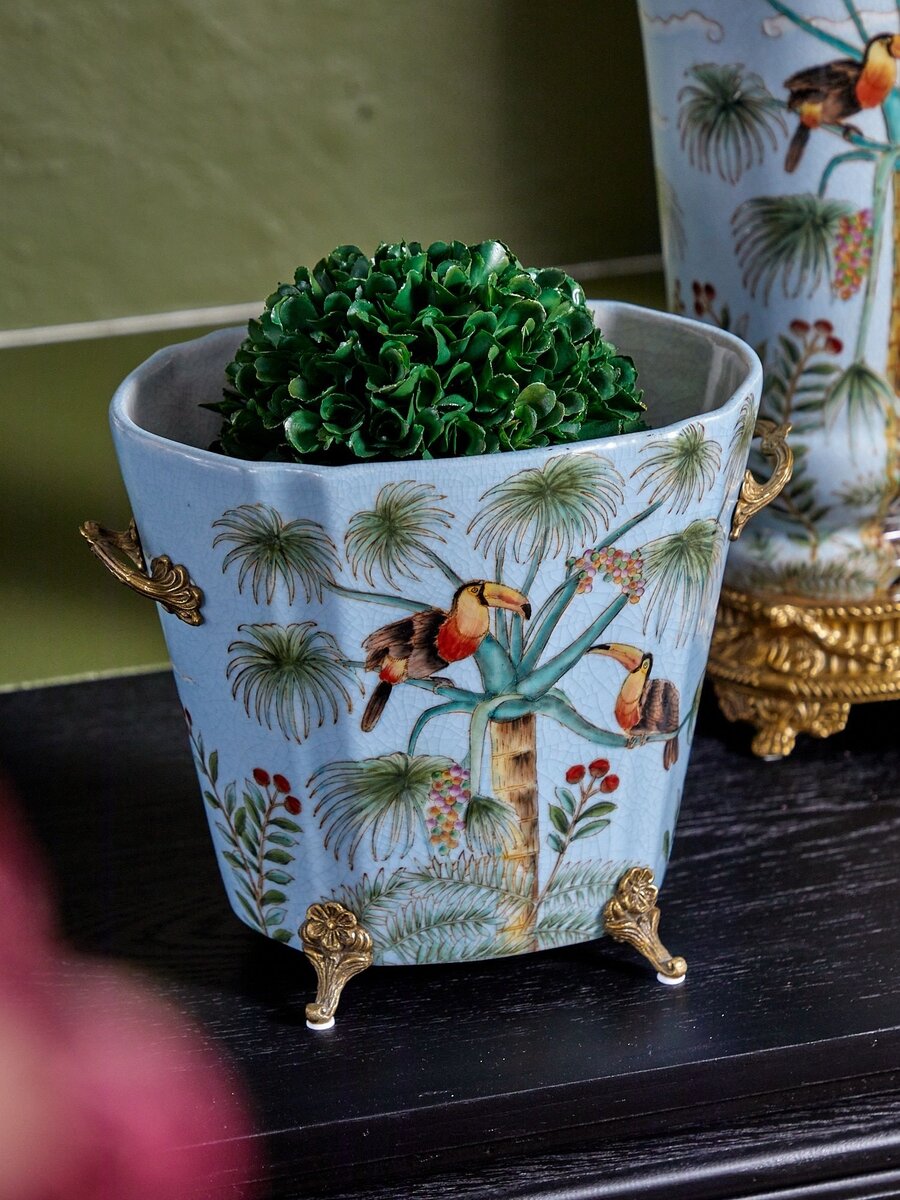 31G2675/D443ECM/HLB2194 Кашпо с ручками 22х16х19см, фарфор, Glasar