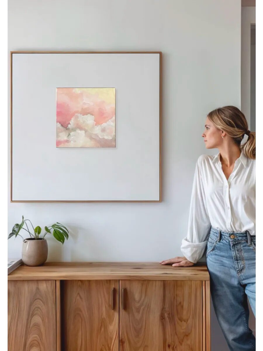 Картина масляными красками. Облака 30x30 см