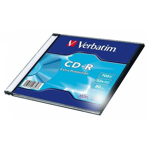 Диск CD-R Verbatim 700 МБ 52X Extra Protection в тонкой коробке