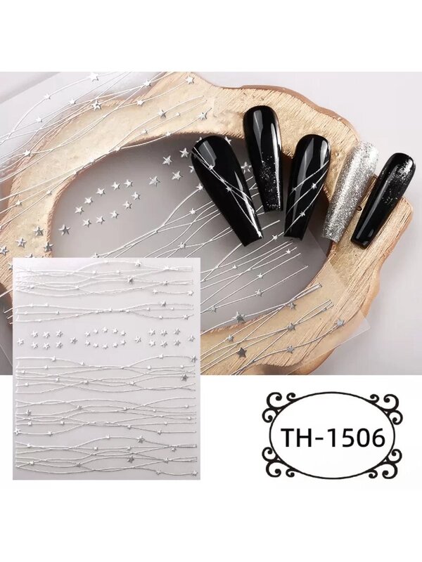 Наклейки для дизайна ногтей эффект 3D, разные варианты для маникюра и педикюра