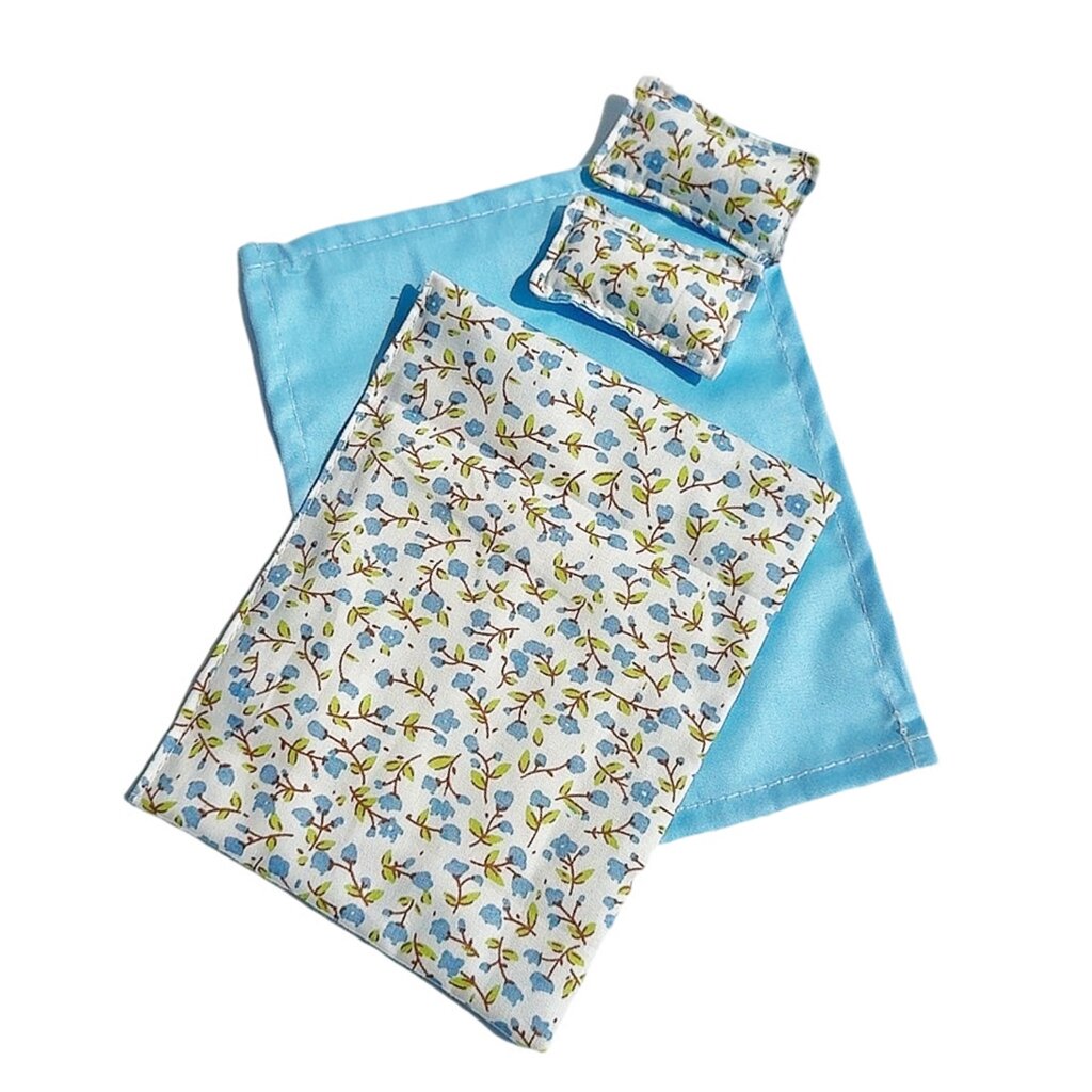 1:12 Кукольный дом Мини-Модель Сцена в спальне Постельное Белье Простыня Пододеяльник Спальный мешок-Развевающиеся Листья