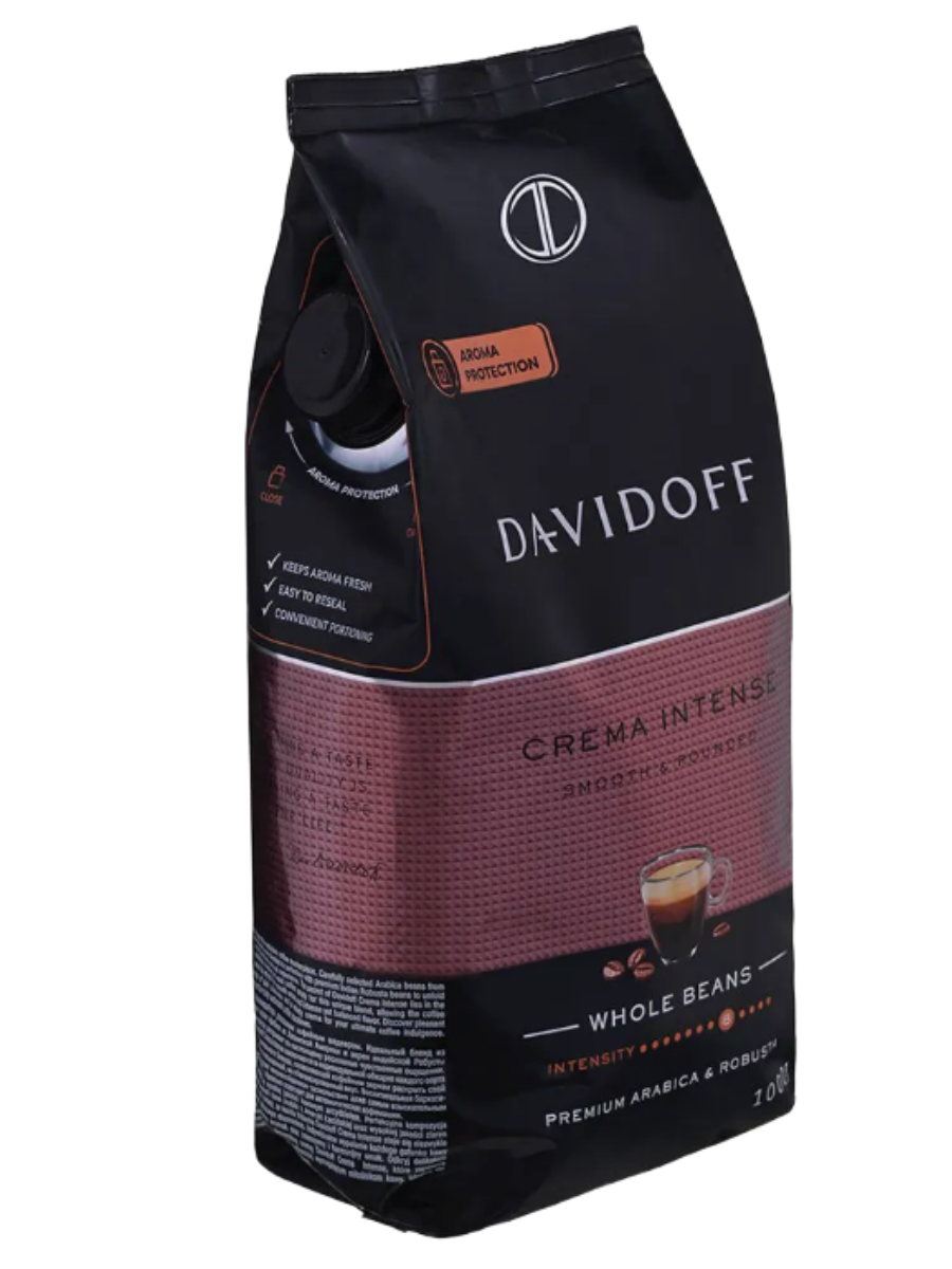 Davidoff Crema Intense кофе в зернах 1 кг пакет с клапаном