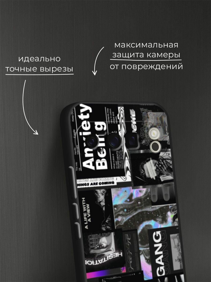 Черный матовый чехол на Google Pixel 10 Pro / Гугл Пиксель 10 Про с принтом Темные голограммы — фото 1