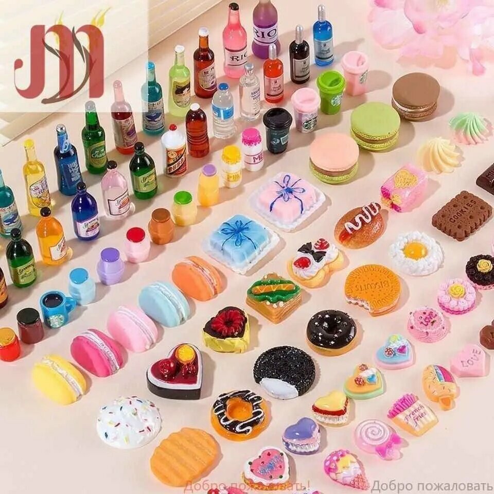 Мини-еда, напитки, Барби и шарнирные куклы, игрушки, аксессуары, миниатюрные предметы, подходят для кукольного домика 1:12, кухонные украшения 50шт