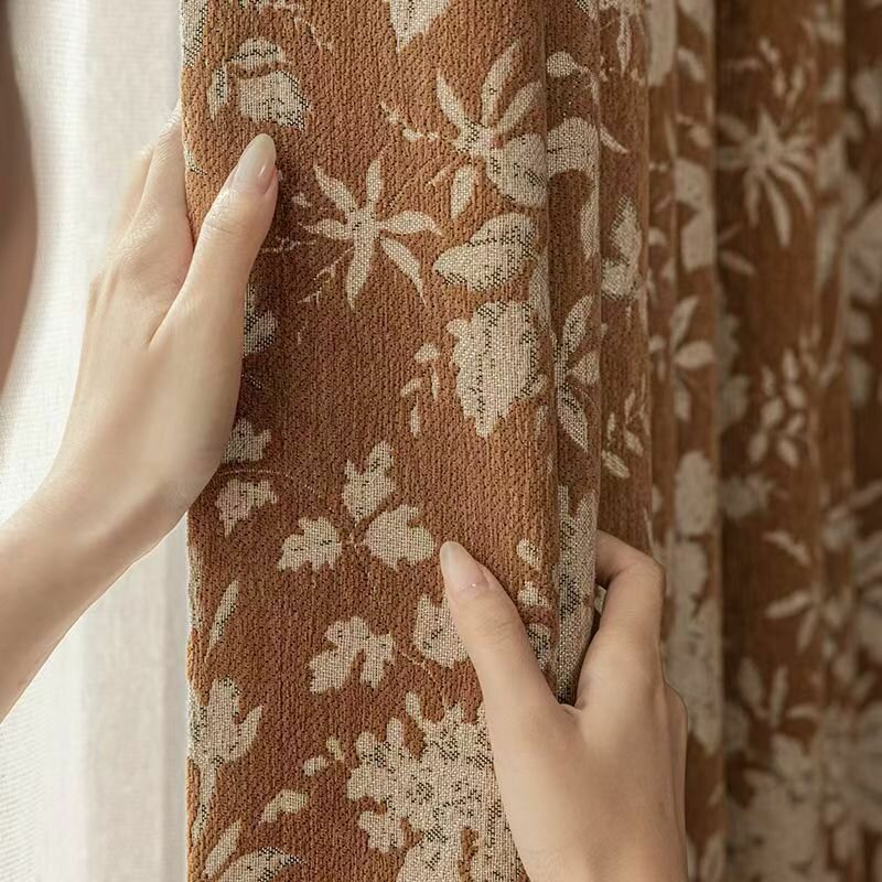 Французские шторы блэкаут из шенилла, легкая роскошь, ретро, для спальни, балкона, гостиной, рулонные шторы, жаккардовые шторы высокого класса