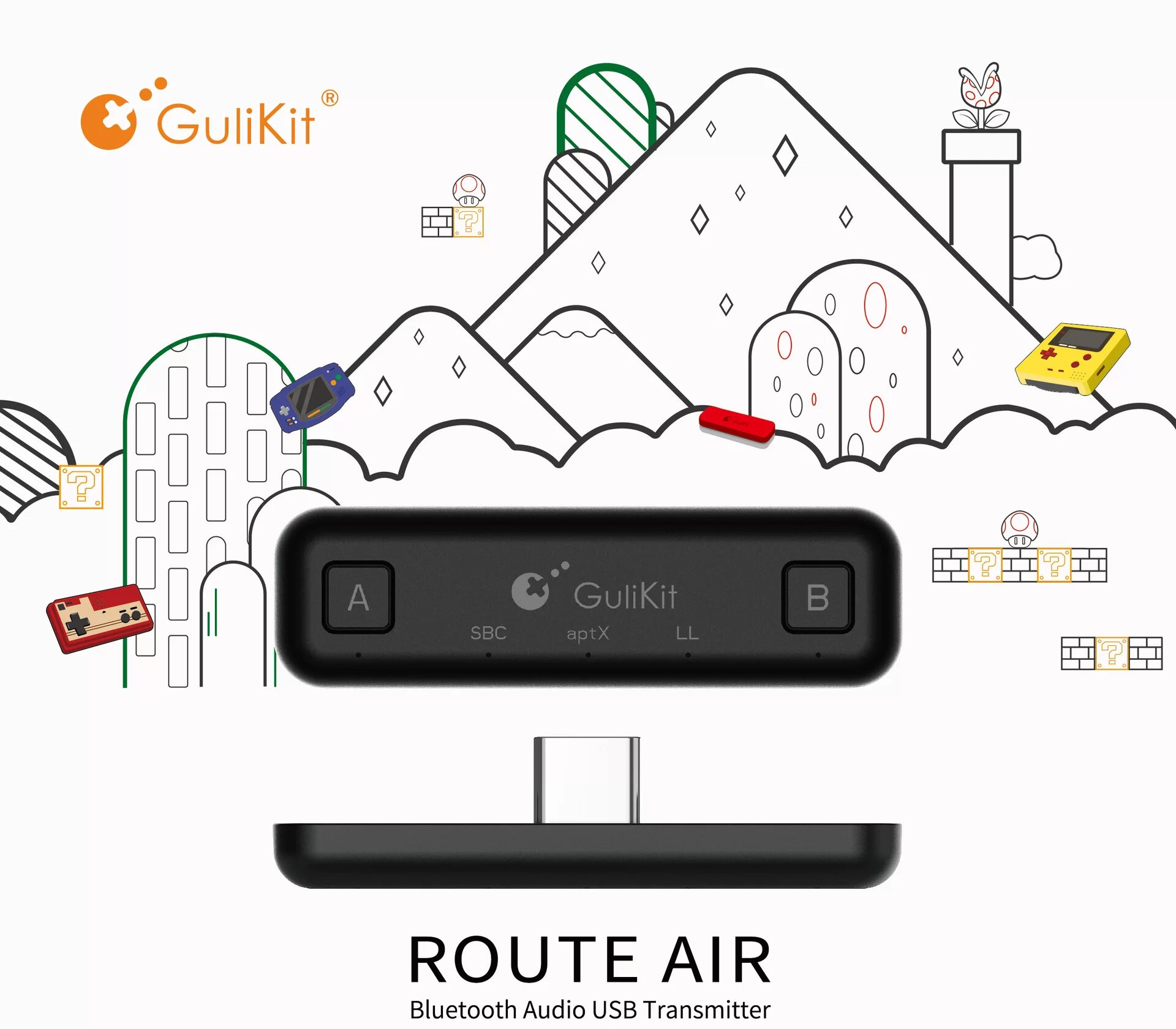 Gulikit APTX-LL Bluetooth 5.0 аудио передатчик с низкой задержкой для Nintendo Switch тонкий дизайн беспроводной HD