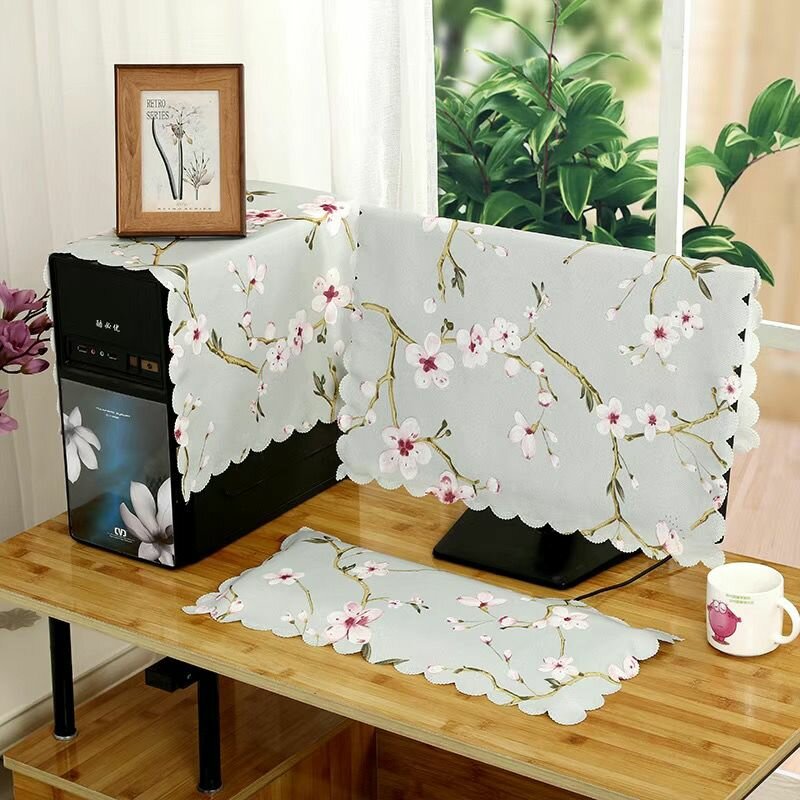 Чехол для компьютера из хлопка и льна, защитный чехол для LCD-монитора, чехол для настольного компьютера