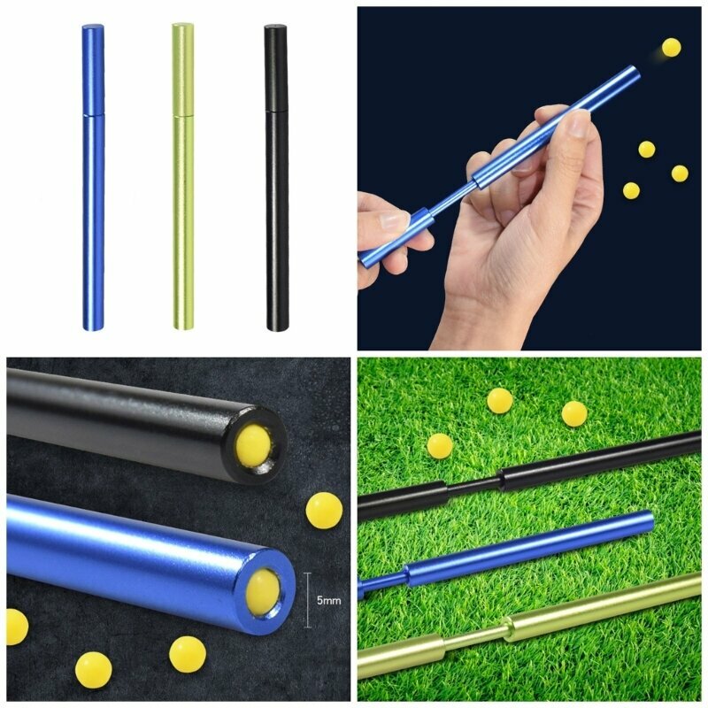 Детские игрушки из алюминиевого сплава имитация бамбука ремесла thunderbolt gun игрушка бамбуковый пистолет-синий