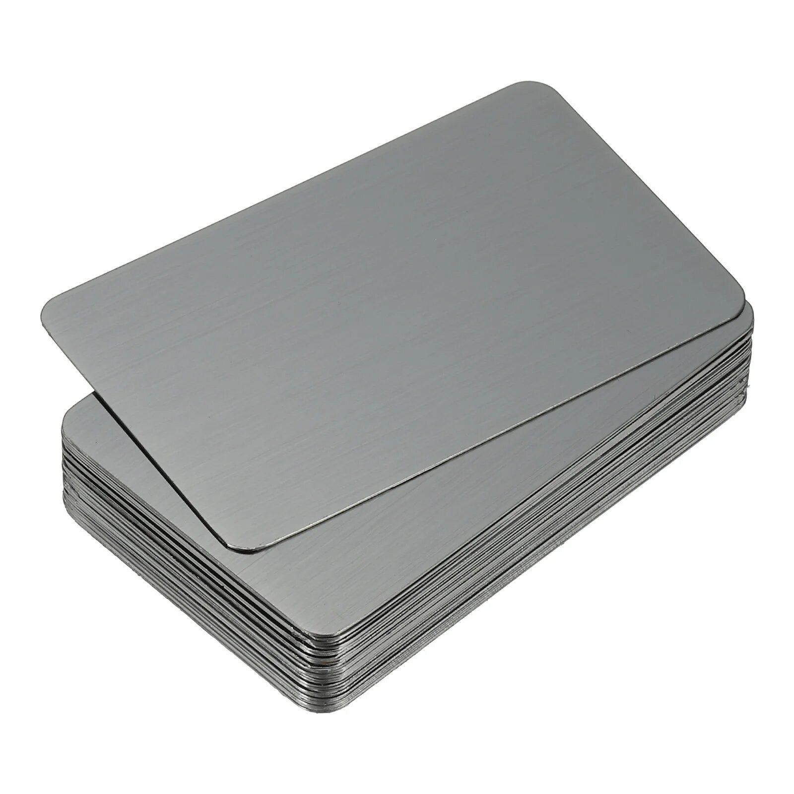 Металлические визитные карточки из нержавеющей стали, серебристый/черный 86x54x0.8mm, Black, 12Pcs