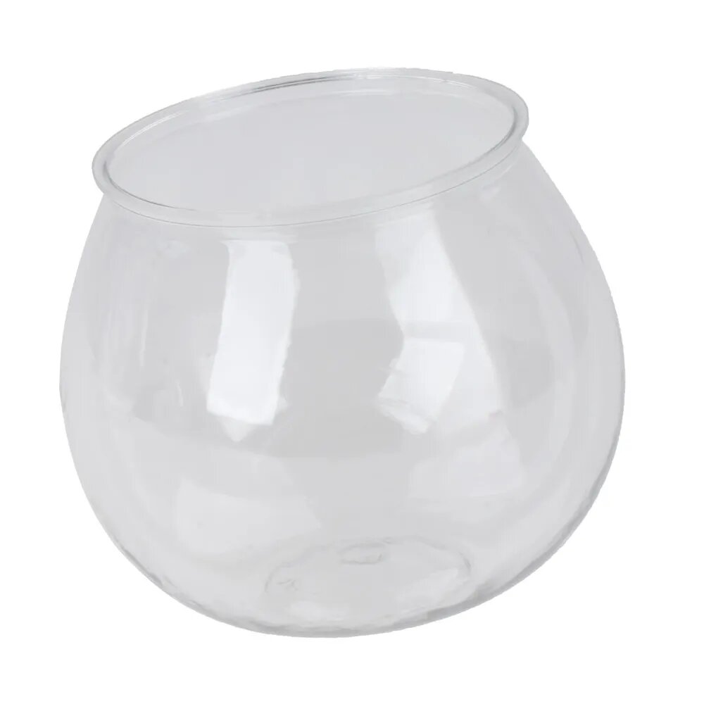 Мини аквариум для рыбок, круглая стеклянная чаша для дома и офиса, прозрачный, 9x10.5 см