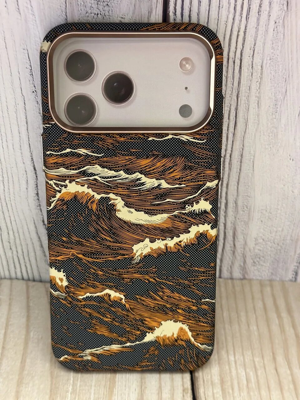 Чехол-накладка с magsafe для Iphone 17 Pro MAx Luxo с рисунком Волны