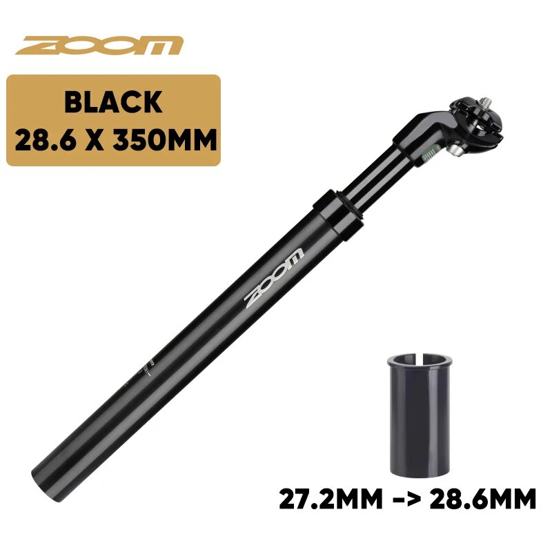 Подседельный штырь Zoom алюминиевый 350 мм Черный, Black 27.2 to 28.6mm