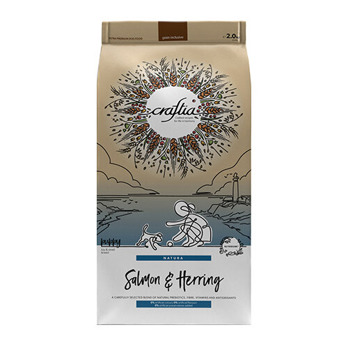 Сухой корм Крафтия для Щенков Миниатюрных и Мелких пород Лосось сельдь 2 кг