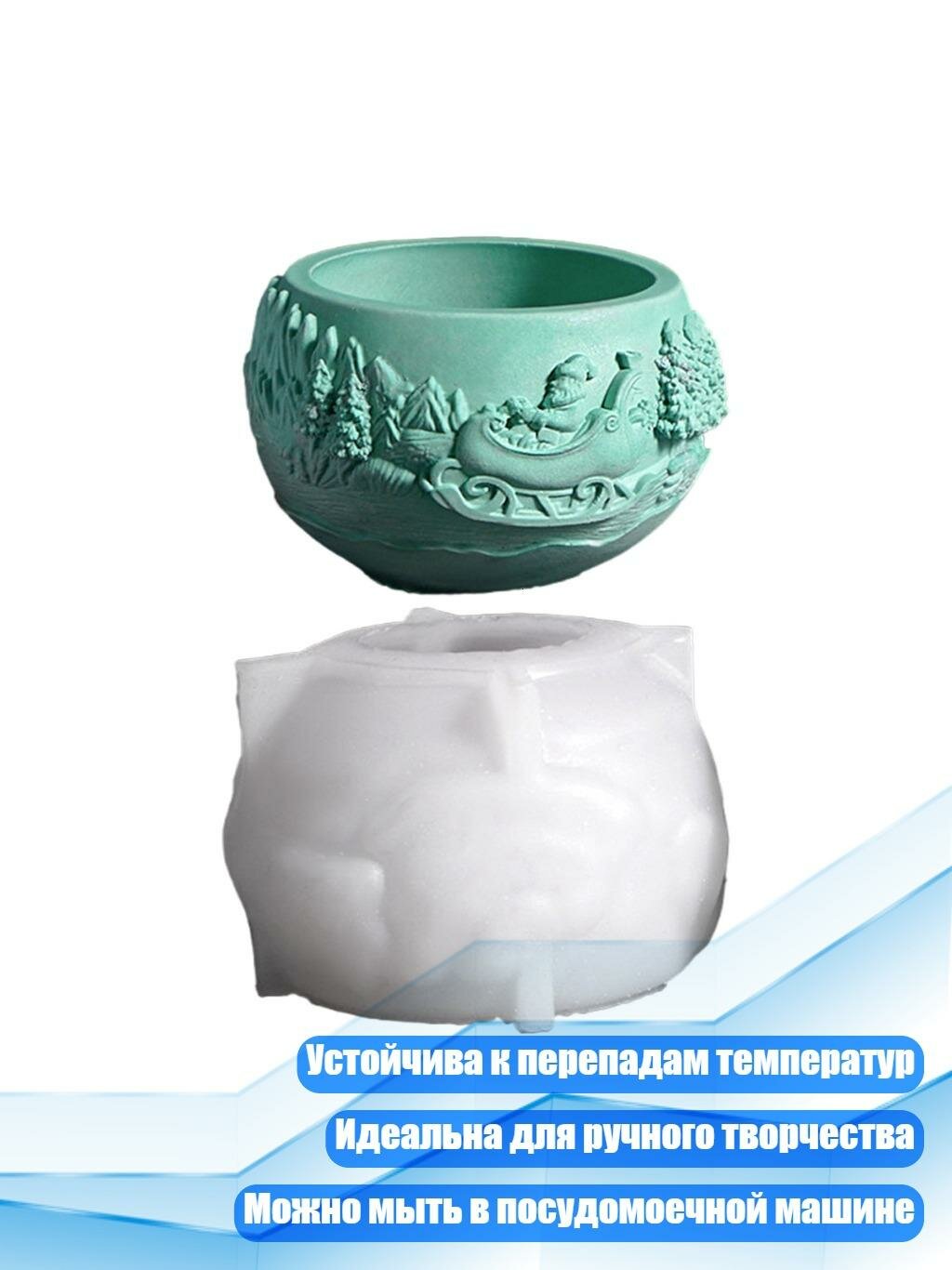 Силиконовые формы «Санта» для свечей