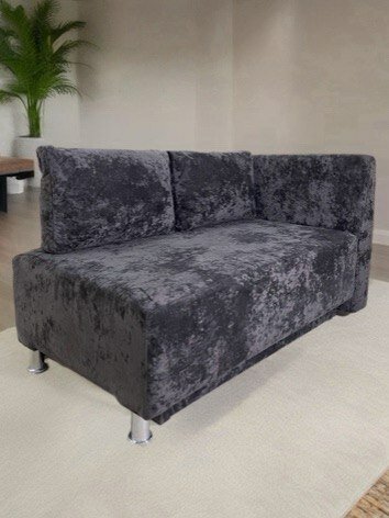 Диван-кровать Софа "Малыш", Еврокнижка (Выкатной) тёмно-серый велюр OWN правый угол