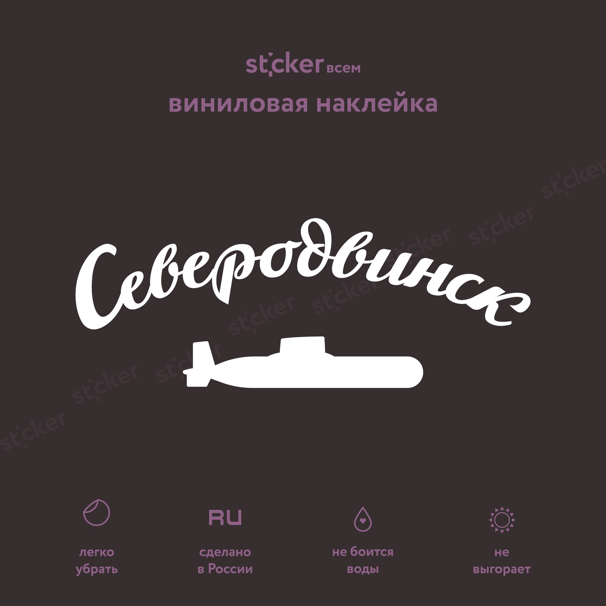 Наклейка "Северодвинск" 22х8 см