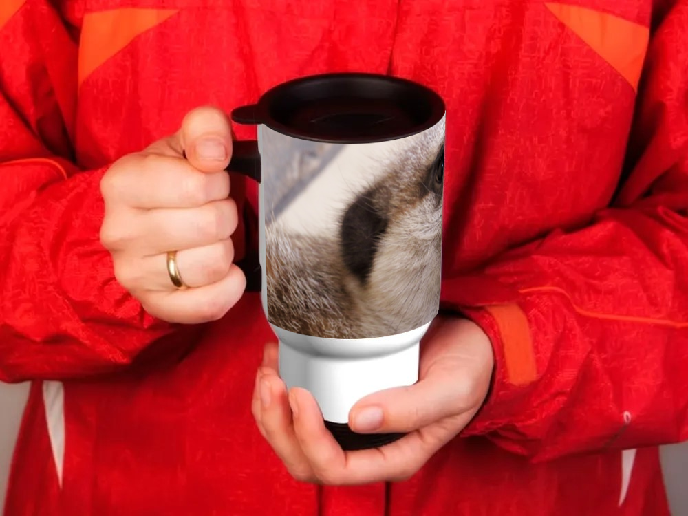 Тремокружка для авто с принтом "Сурикат, мангуста, зоопарк калгари" 0.5 л.