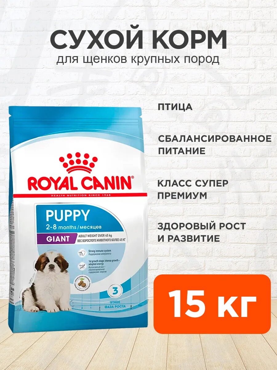 ROYAL CANIN GIANT PUPPY для щенков крупных пород (15 кг)