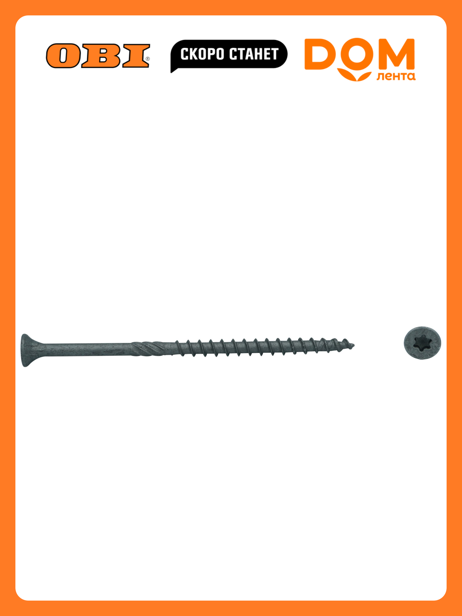 Саморез по дереву Европартнер антикорр, TORX 30, 6X100, 4 шт