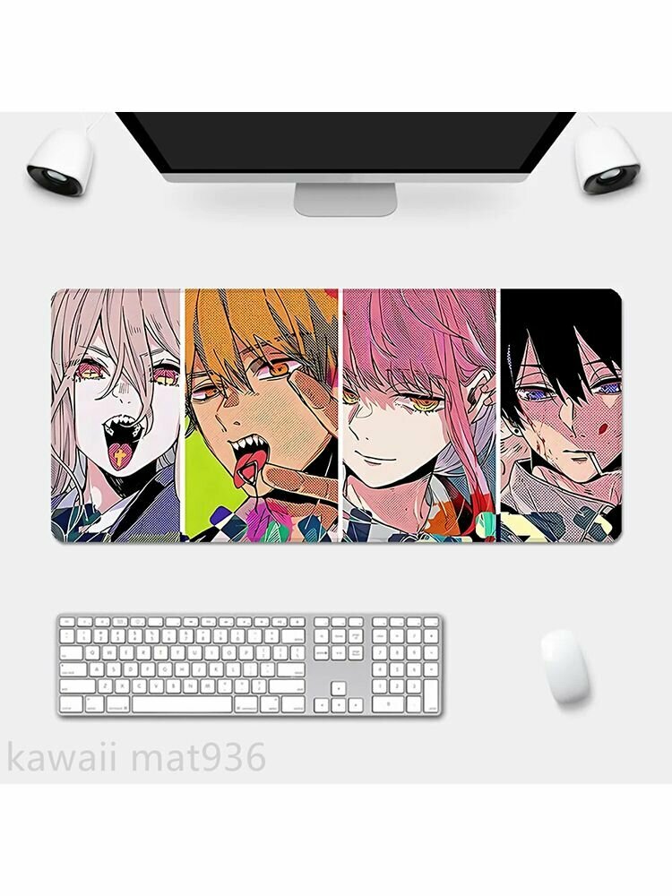 Игровой коврик Chainsaw Man, для компьютерной мыши, 40 x 90 см