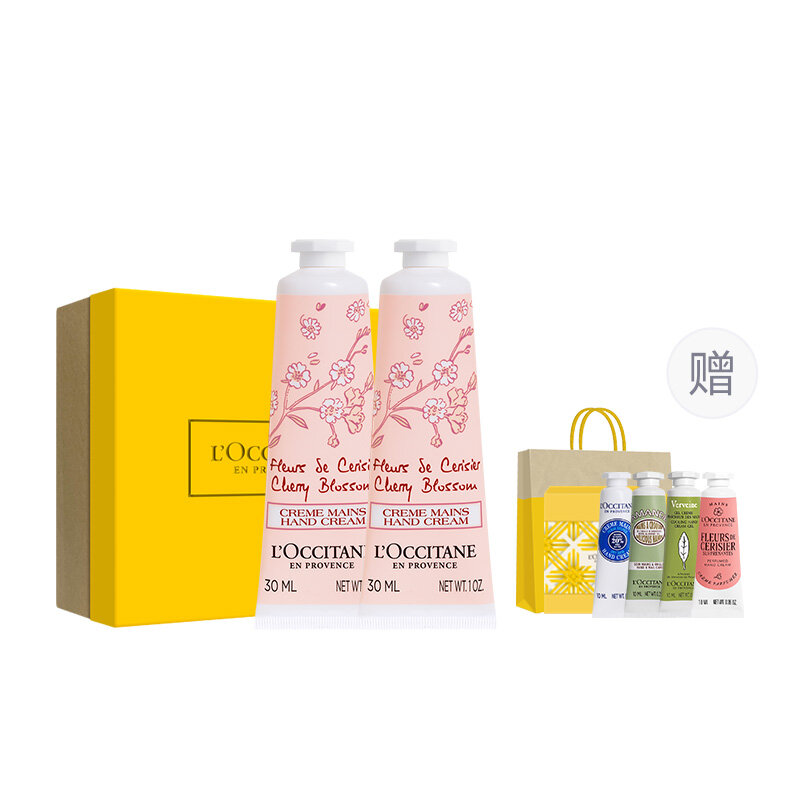 Крем для рук унисекс LOCCITANE Цветы вишни ароматный увлажняющий, silver, 30 мл/30 мл*2/75 мл/75 мл*2