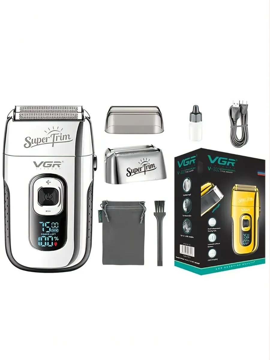 Электробритва мужская для лица аккумуляторная шейвер VGR V-332