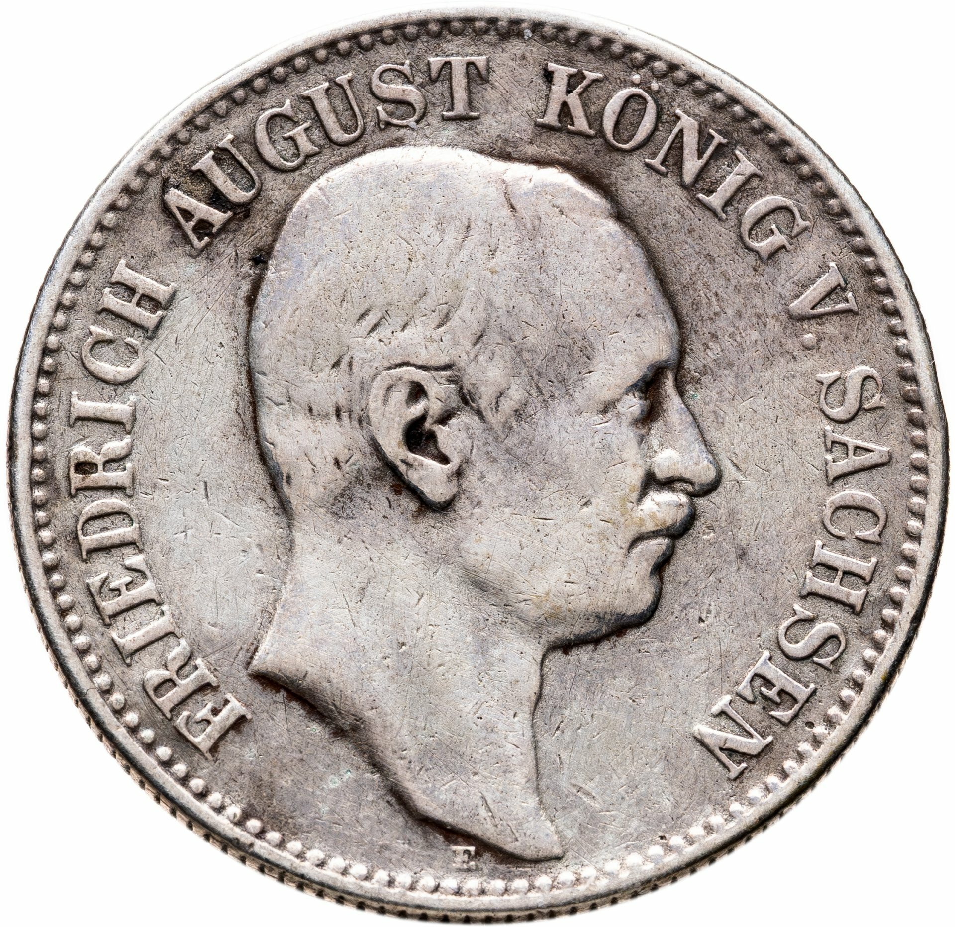 Германская Империя, Саксония 2 марки 1907, Серебро 900, в сохранности F-VF