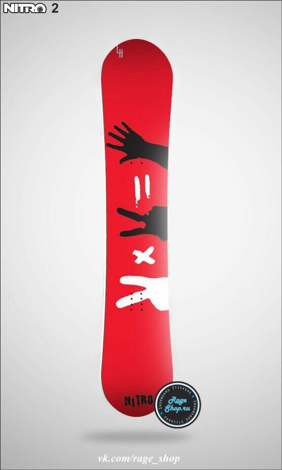 Наклейка на сноуборд полноразмерная водостойкая с ламинацией