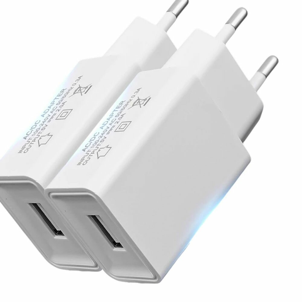 USB-зарядное устройство 5 В 2 А, универсальный дорожный адаптер питания для мобильных телефонов iPhone, Xiaomi, Redmi, LG, с вилкой для подключения к розетке (ЕС/США).