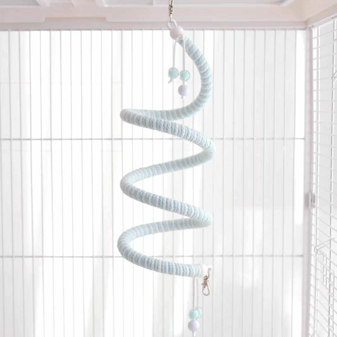 Вращающаяся лазалка для попугаев, черный феникс, неразлучник, игрушка-качалка для волнистого попугайчика, подвесная из хлопковой веревки.