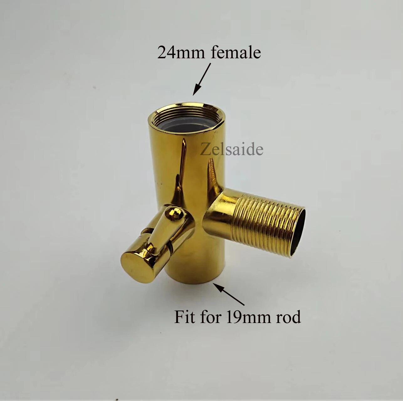 Держатель душевой штанги Zelsaide, 24mm, 19mm, золотой