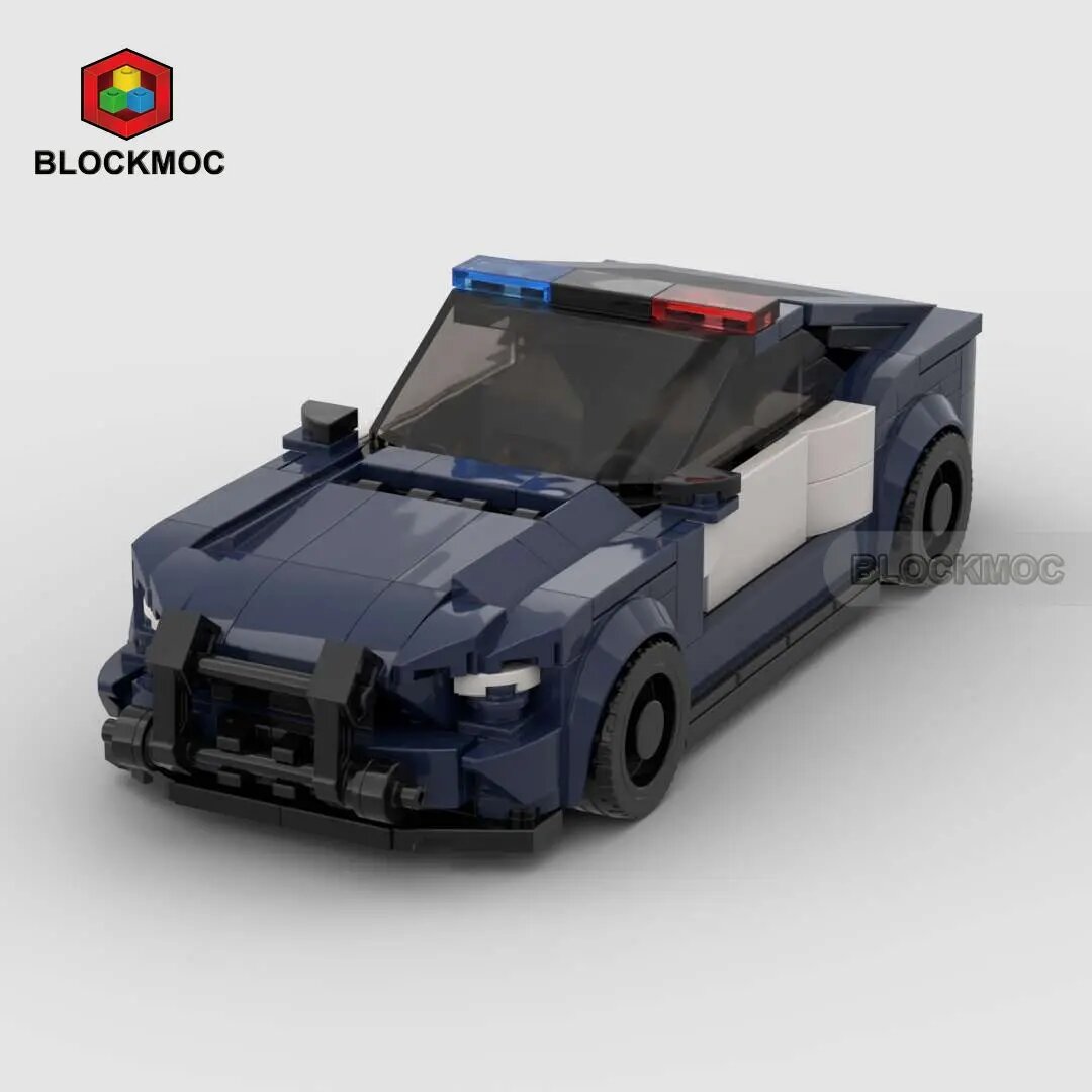 MOC Racing Roadblock Полицейская машина Автомобиль City Speed Racer Строительные блоки Набор кирпичей Суперкар Детские игрушки Подарки для мальчиков