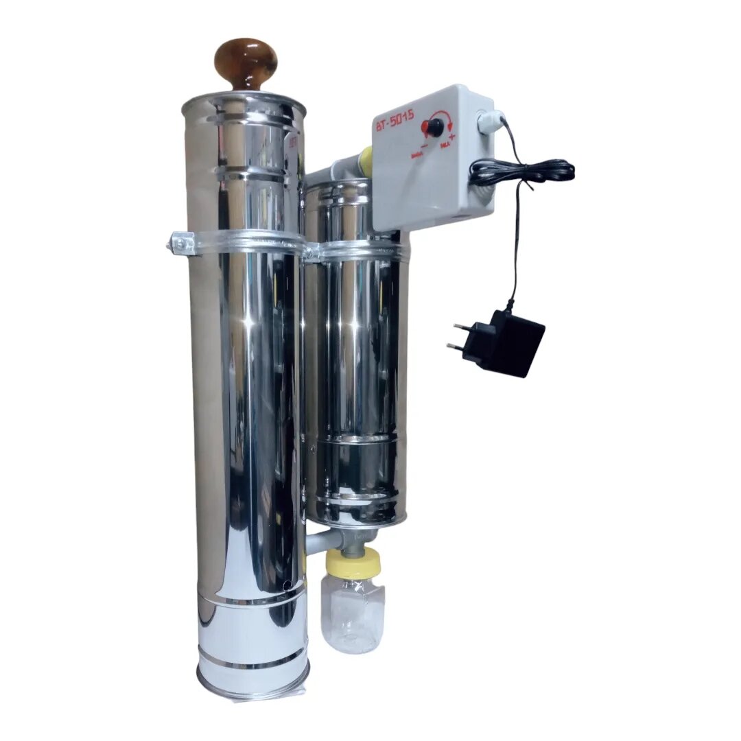 Дымогенератор "Дачник", двухтрубный, нержавеющая сталь, зеркальный цвет, 4,5л