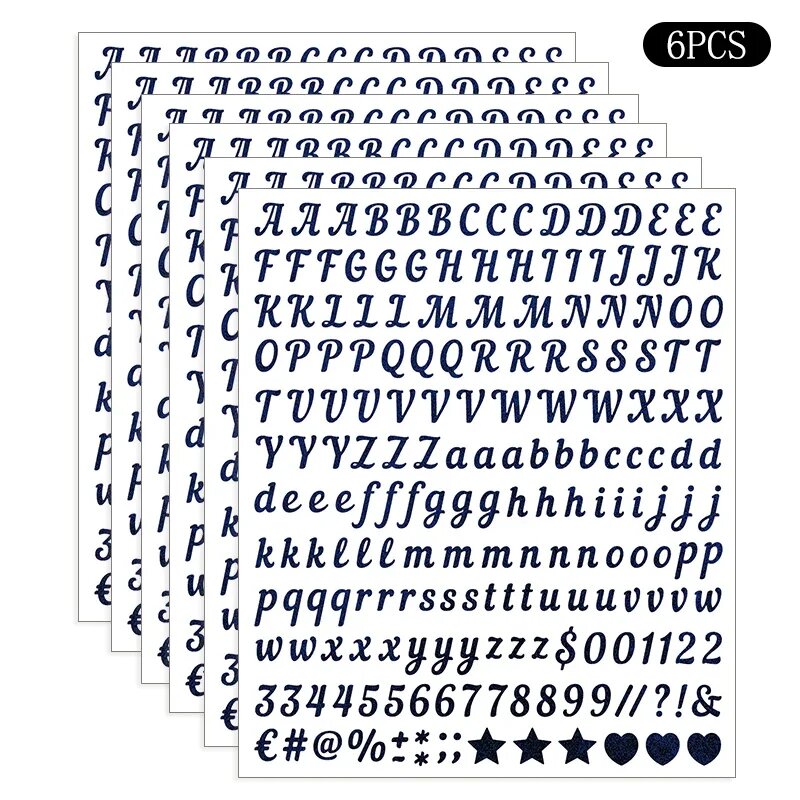 Блестящие виниловые наклейки с буквами A-Z, 1080 шт. F