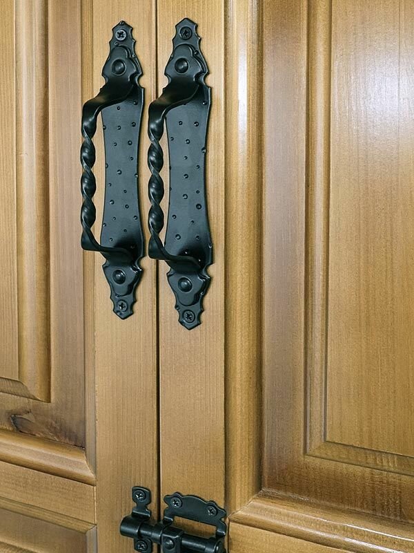 Ручка дверная ноэз под старину "Декор 1" РС80-Sl черный матовый