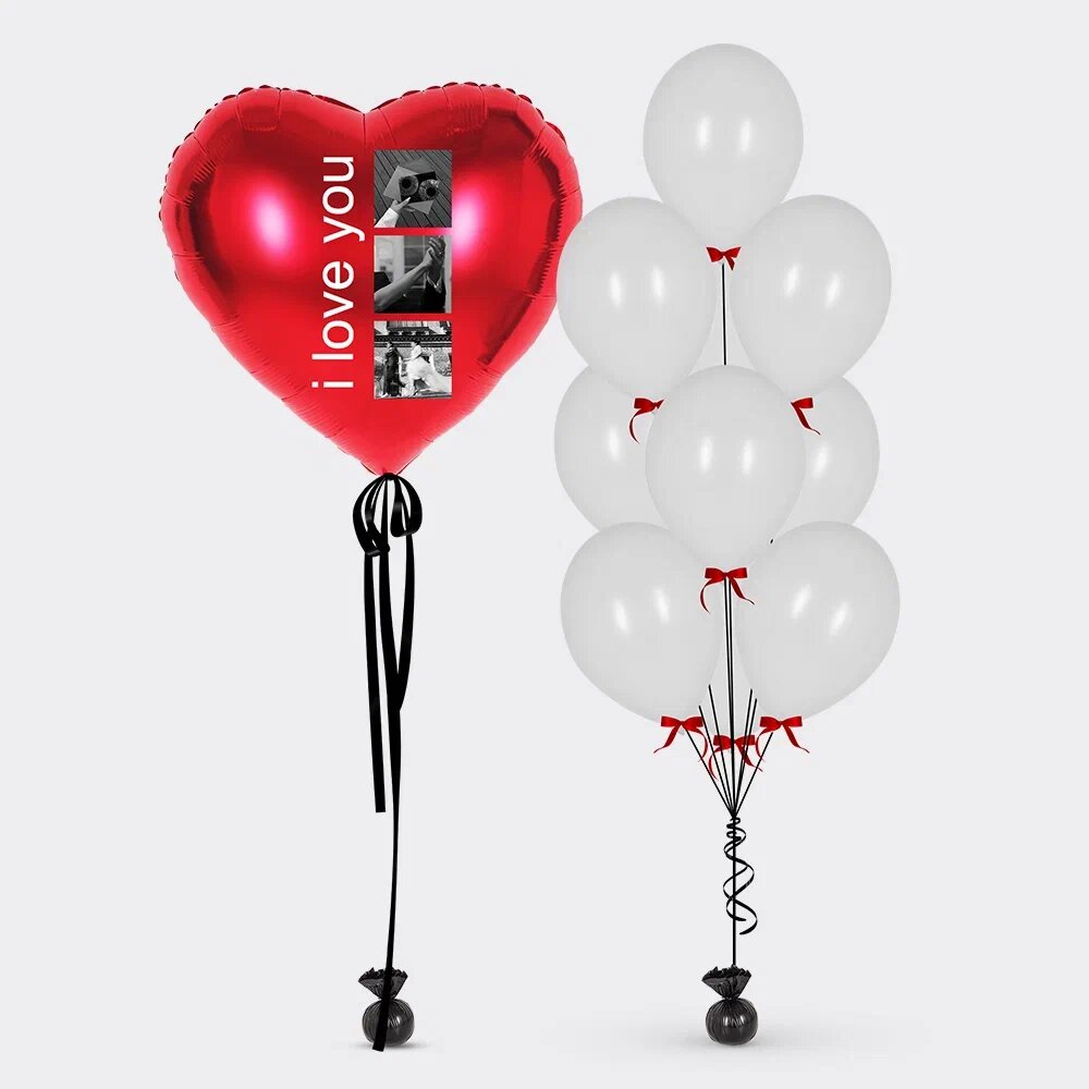 Сет из шаров "Love" с фотографией
