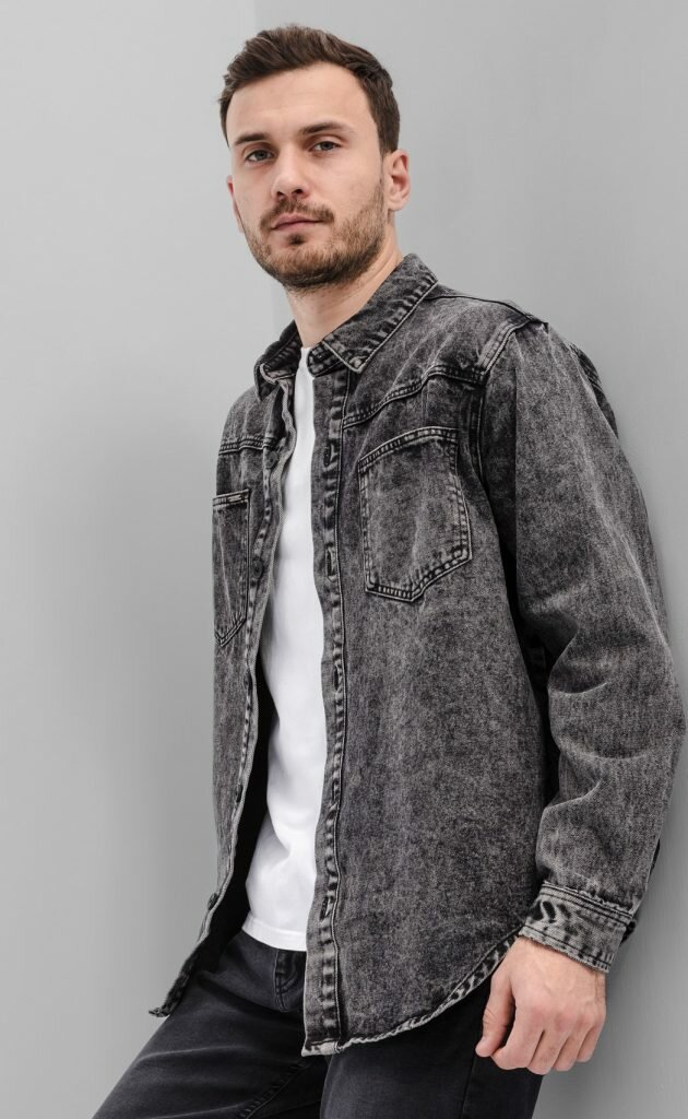 Рубашка джинсовая рубашка 2XL(54 российский)