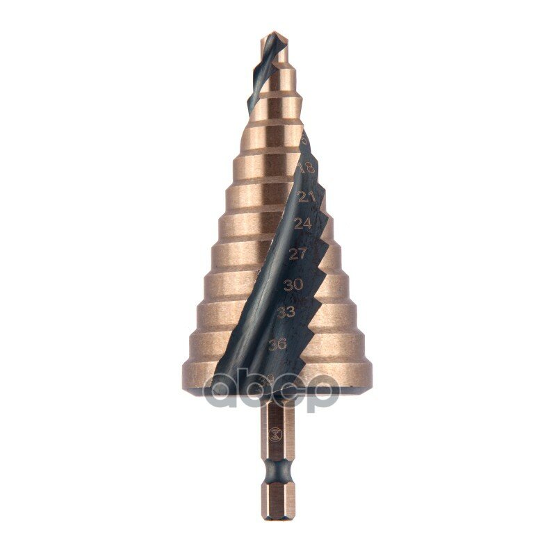 Сверло по металлу ступенчатое 12 ступ. 6-39мм, шаг 3мм, витая кромка, Р6М5, 6х-гран. хвостовик (серия Special), блистер