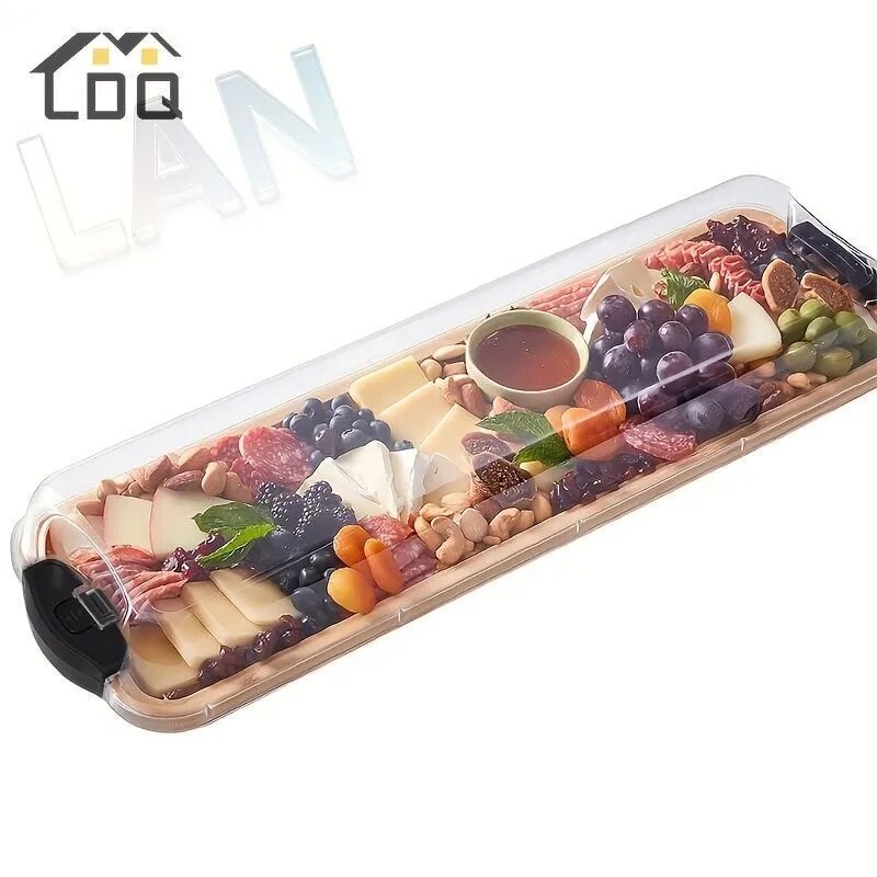 Сервировочное блюдо прямоугольное бамбуковое с крышкой 57 см, 1 шт