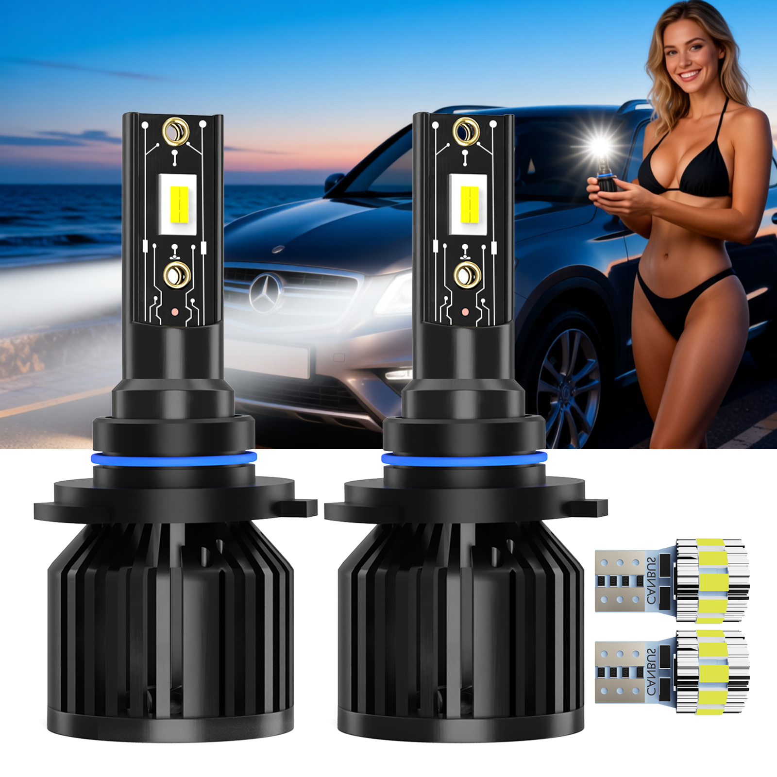 Светодиодные автолампы HB4 9006 серия Ultimate C DLED 80W 12V 6000K - белый свет