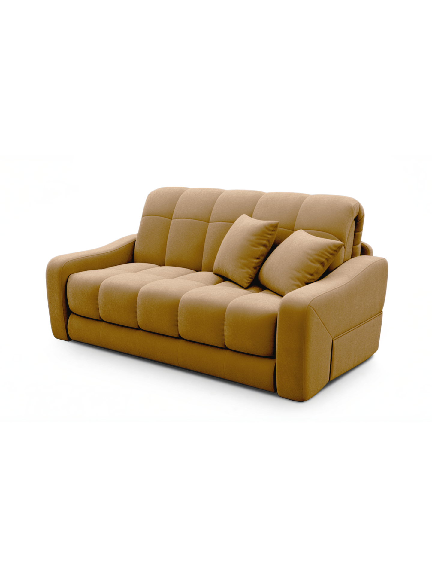 Диван Стелла Лайт Velutto 56 NOW 174x105x88 см, желтый Велютто, аккордеон Фиеста