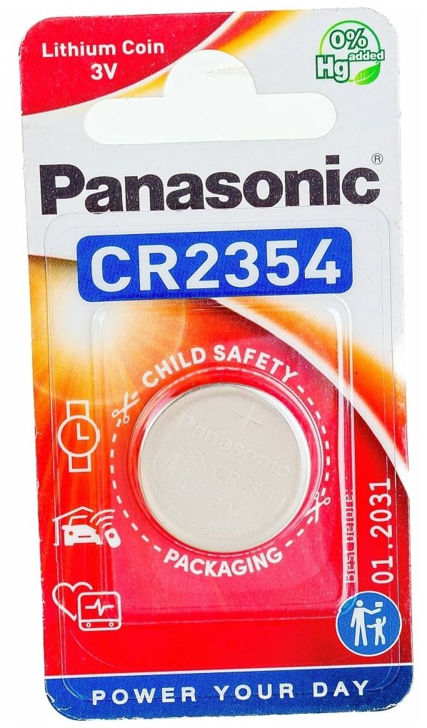 Panasonic Батарейка литиевая Panasonic Lithium, CR2354-1BL, 3В, блистер, 1 шт