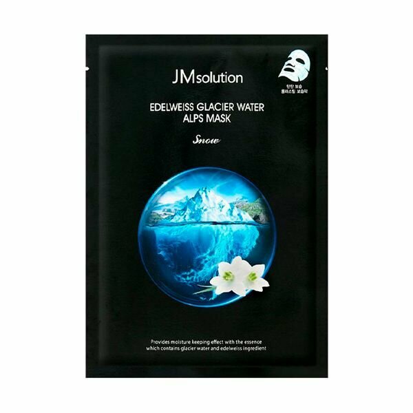 Маска для лица с экстрактом эдельвейса JM SOLUTION EDELWEISS GLACIER WATER ALPS MASK SNOW