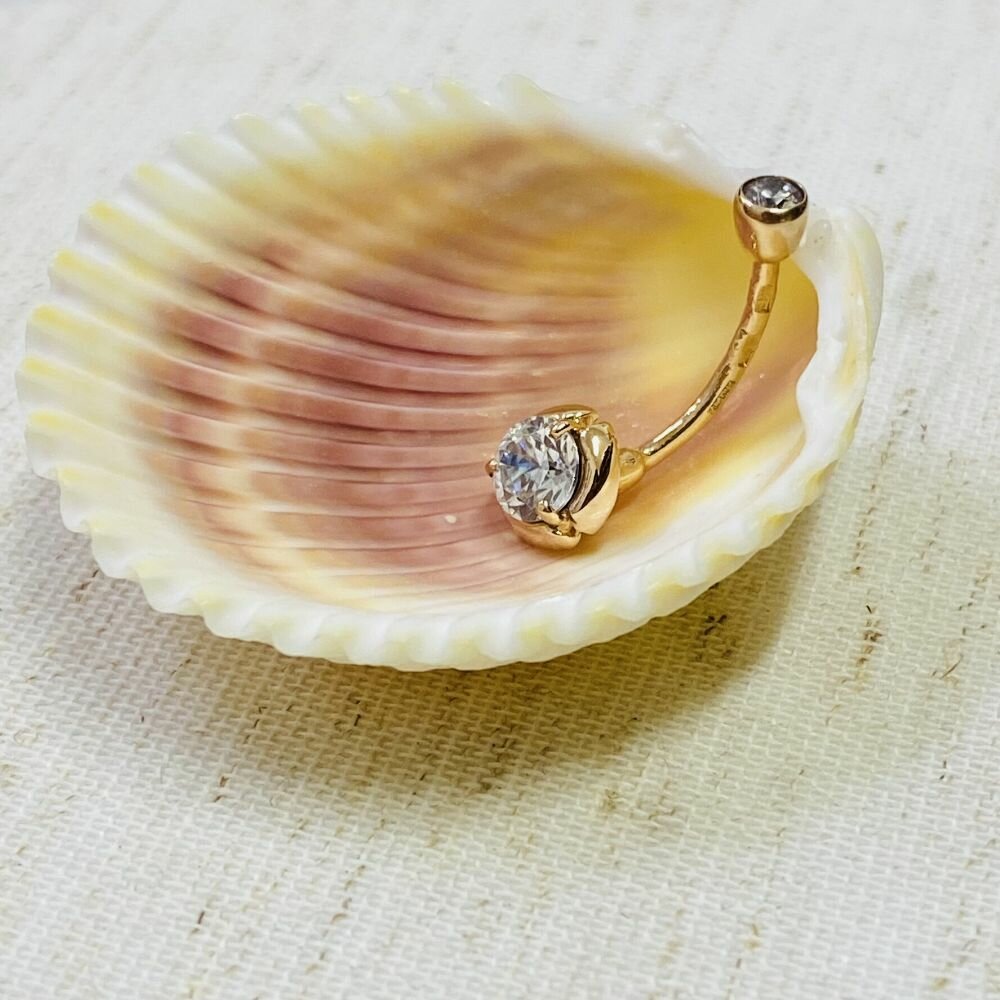 Пирсинг в пупок, красное золото, 585 проба