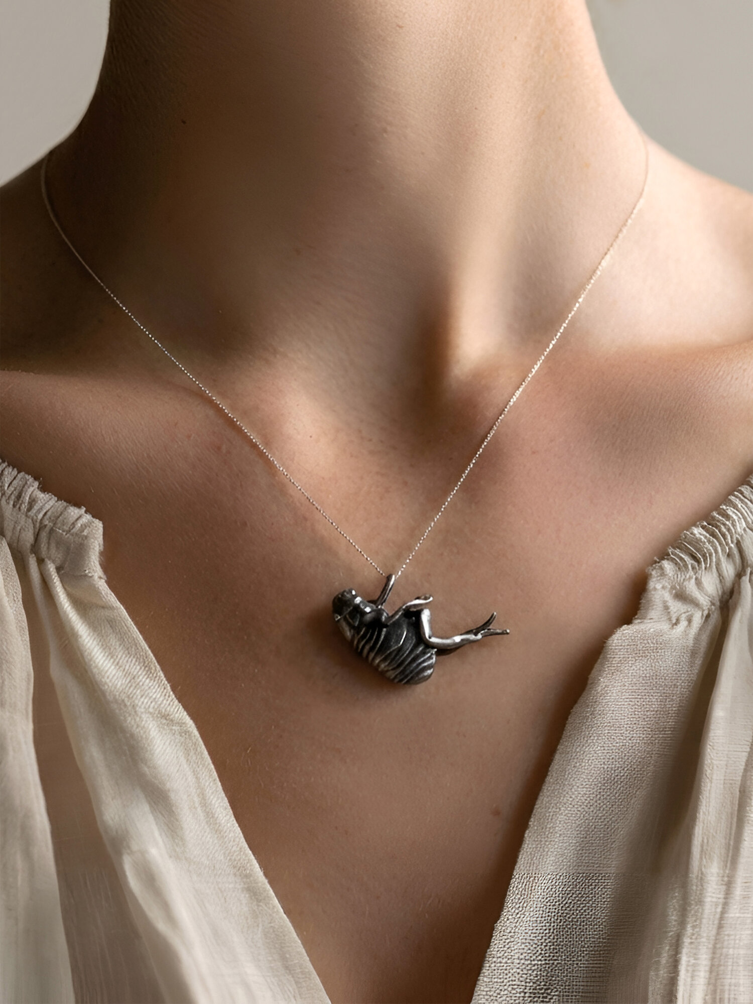 Подвеска, серебро, 925 проба, оксидирование