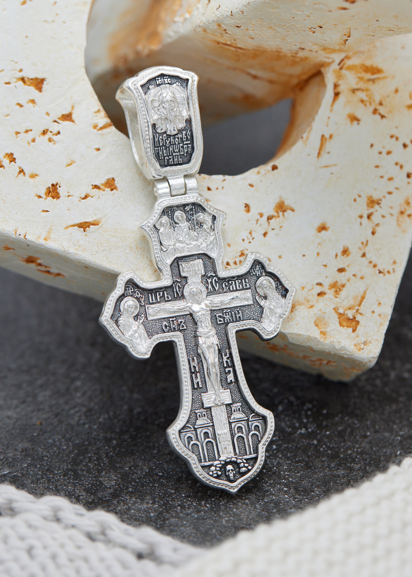 Крестик, серебро, 925 проба, чернение, оксидирование