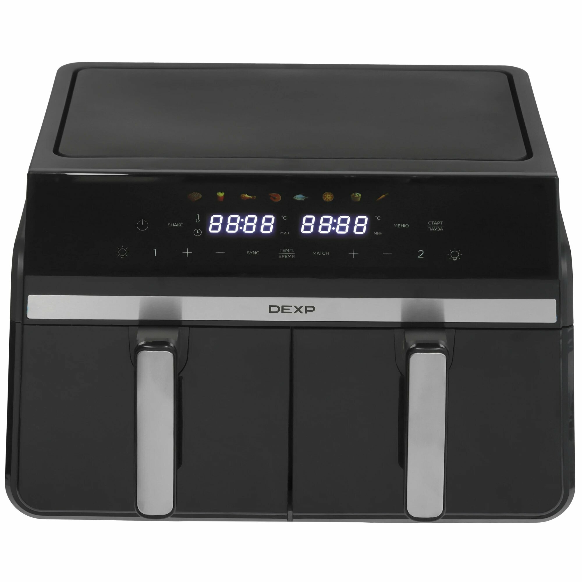 Аэрогриль DEXP "DoubleFry" DAF-2210, черный, 10 л, мощность 2200 Вт