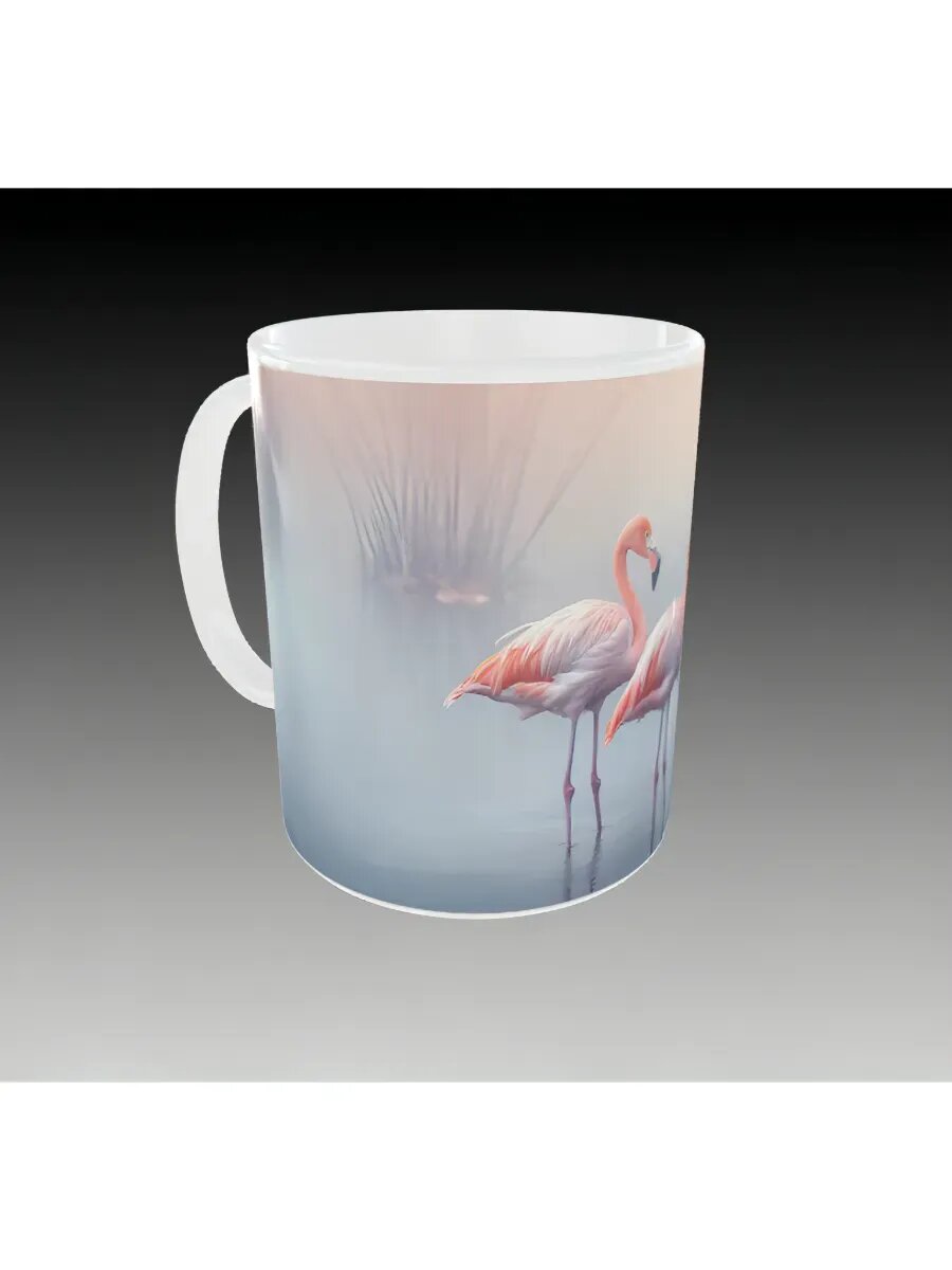 Кружка с принтом Фламинго