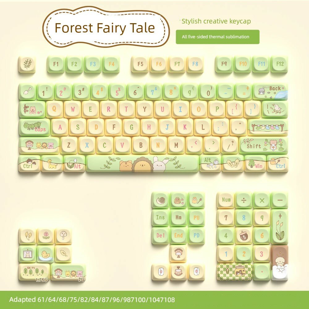 Клавиатуры Key language: силиконовые кейкапы MOA, PBT с сублимационной печатью, милые, совместимы с раскладками