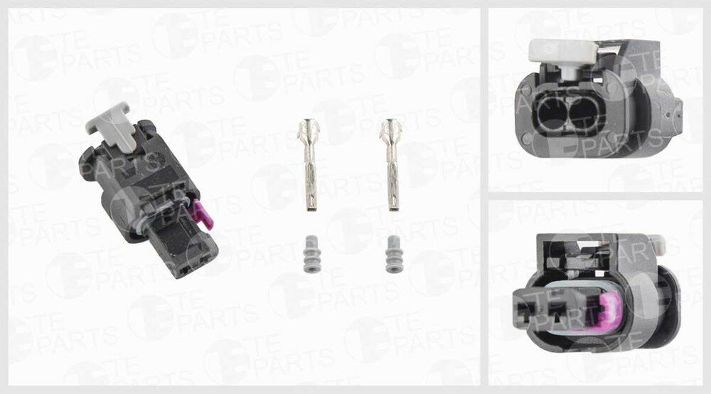 Разъём двухконтактный TE PARTS 7747307 Vag, Hyundai Kia, комплектация: 2-pin, 2 уплотнения